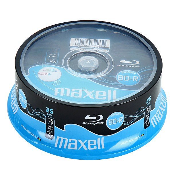 Płyty Blu-Ray BD-R 25GB 4x MAXELL PRINTABLE cake 25 - online store Baltrade
